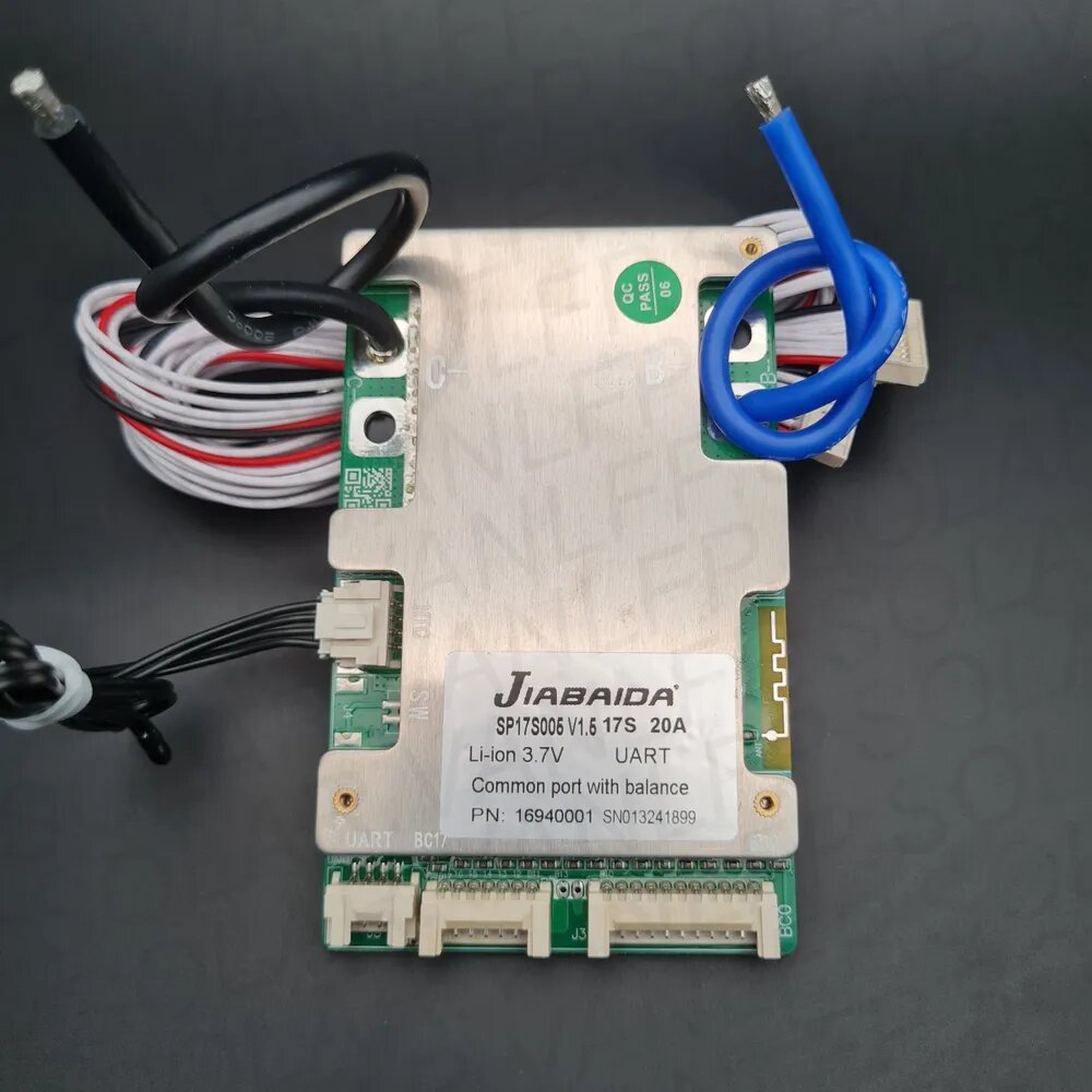 Плата smart BMS 20a универсальная 10s, 11s, 12s, 13s, 14s,15s, 16s и 17s SP17S005 JIABAIDA - JBD