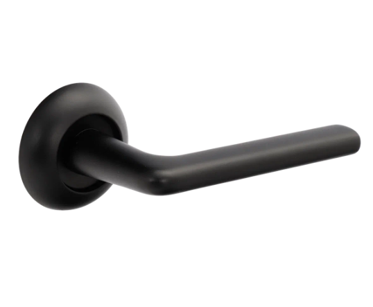 Ручка дверная на круглой розетке CASO BC-121-10 BLACK, черный (комплект на одну дверь)