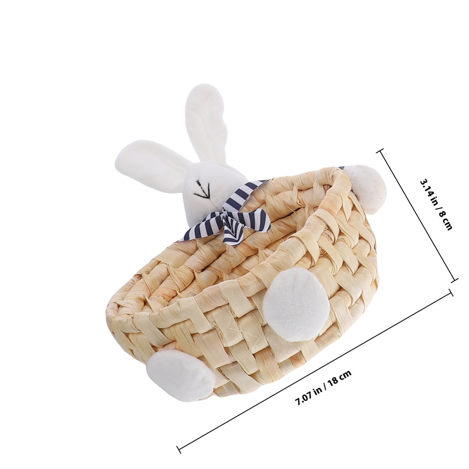 3 Штуки Плетеная Соломенная Корзина Для Хранения В Forme Зайца 18X18X8 Cm