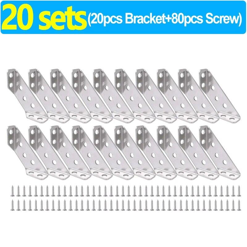 Угловые кронштейны из нержавеющей стали для мебели 20 Sets