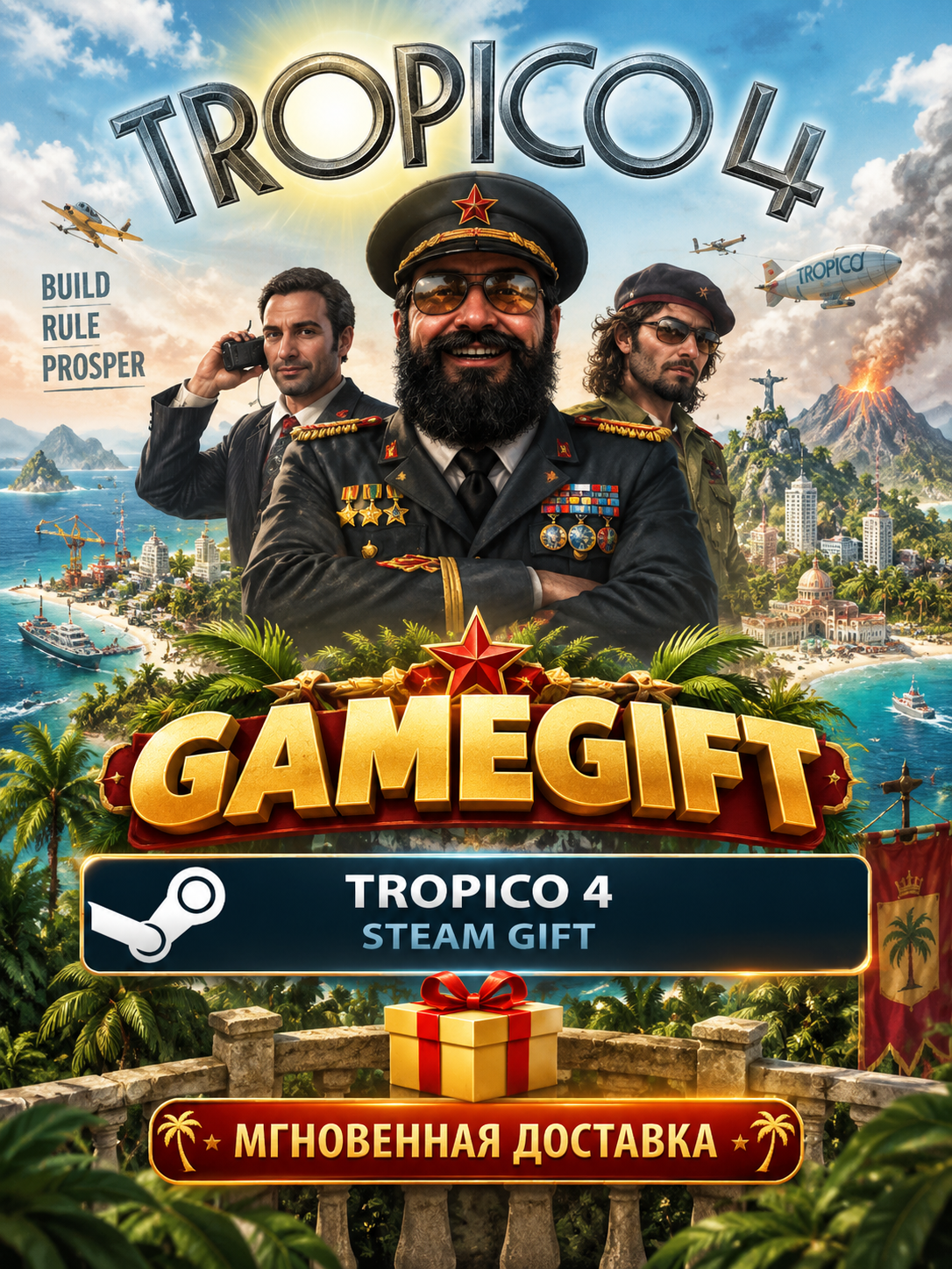 Игра Tropico 4 для STEAM ПК (PC) | Страна активации - Страны Европы | Подарком на Ваш аккаунт | Автовыдача