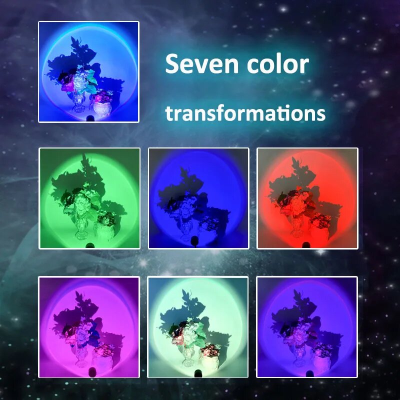 Проекционная лампа 7 цветов RGB