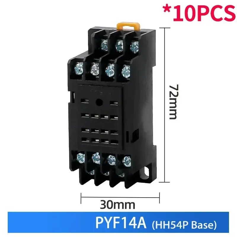 Миниатюрные реле управления HH52P, HH53P, HH54P, HH62P, HH63P, HH64P, MY2P, 220V(10PCS), HH54P Base