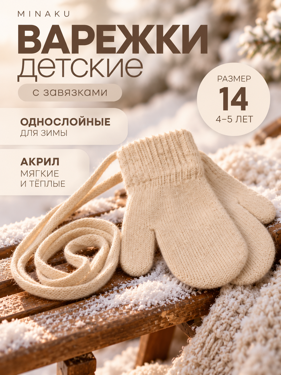 Варежки Minaku для детей