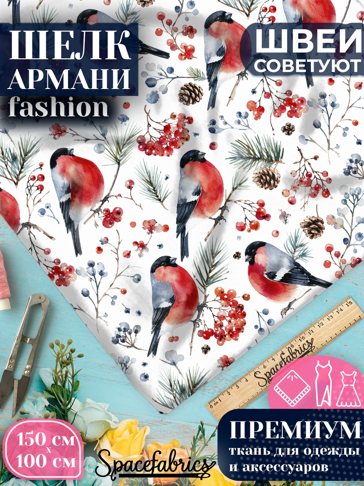Ткань для шитья шелк Армани, искусственный атлас шелк для костюмов, платьев, юбок с принтом