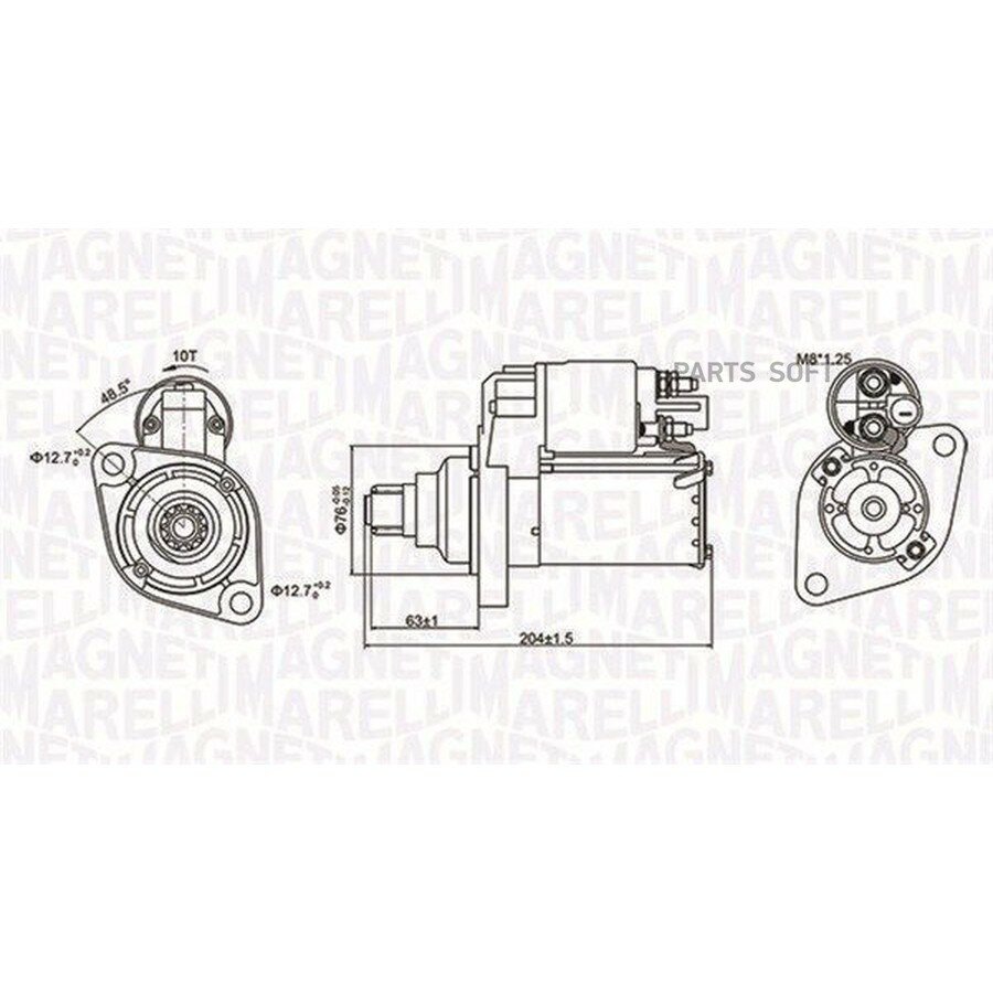 Стартер 1 1Kw от официального дистрибьютора, MAGNETI MARELLI, артикул 063721347010