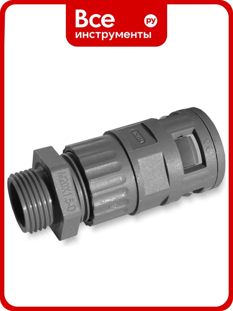 Муфта для гофрированных труб WEYER WQGZ-M20G/AD21.2 - коннектор прямой, нар. M20x1.5 WE0500600