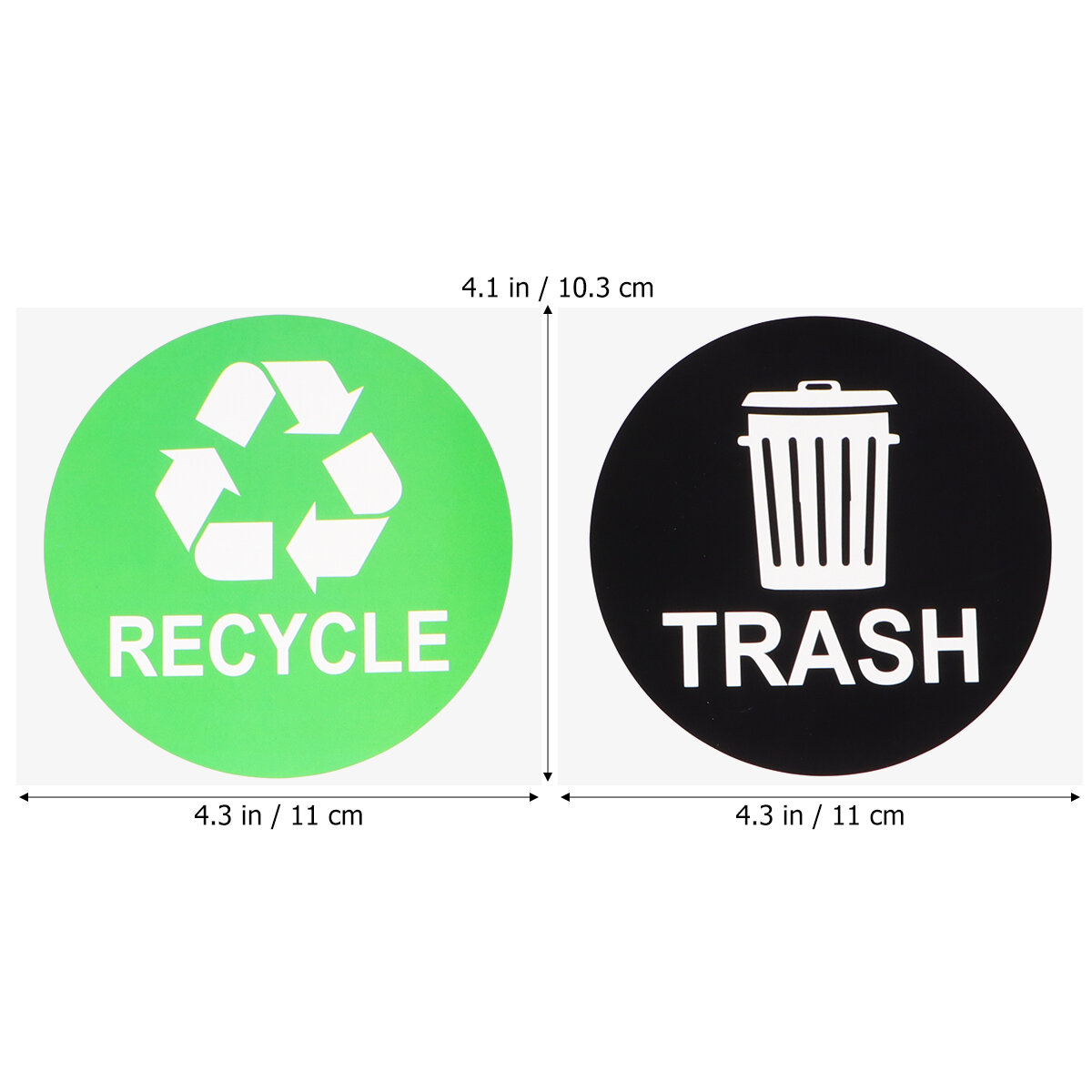 8 Шт Практичные Наклейки TRASH и RECYCLE на Мусорное Ведро Самоклеящиеся Маркировочные 4 Шт Каждые Размер 10.3X11 См