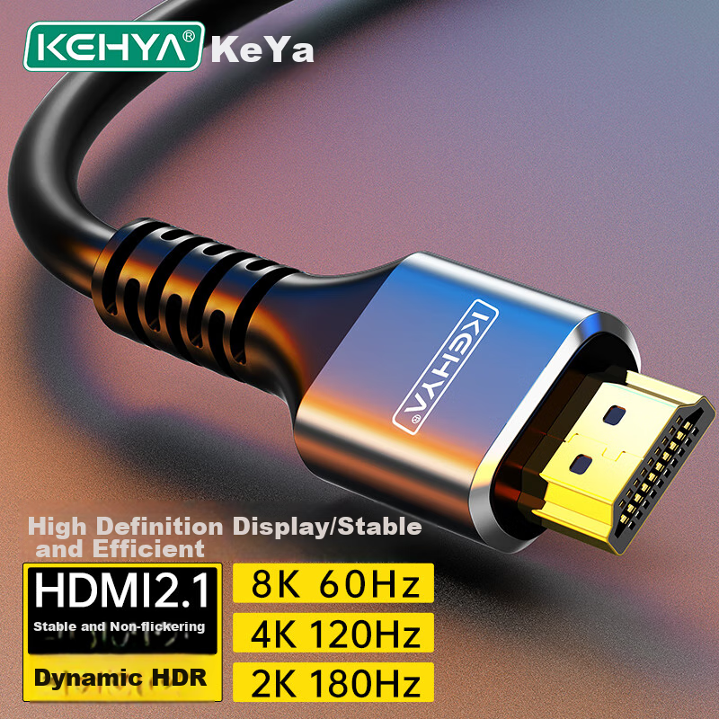 Keya HDMI 2.1 кабель 8K 60 Гц 2 м для ТВ монитора проектора ноутбука Версия：2 мМодель：HDMI 2.1 Engineering Sample 8K HD