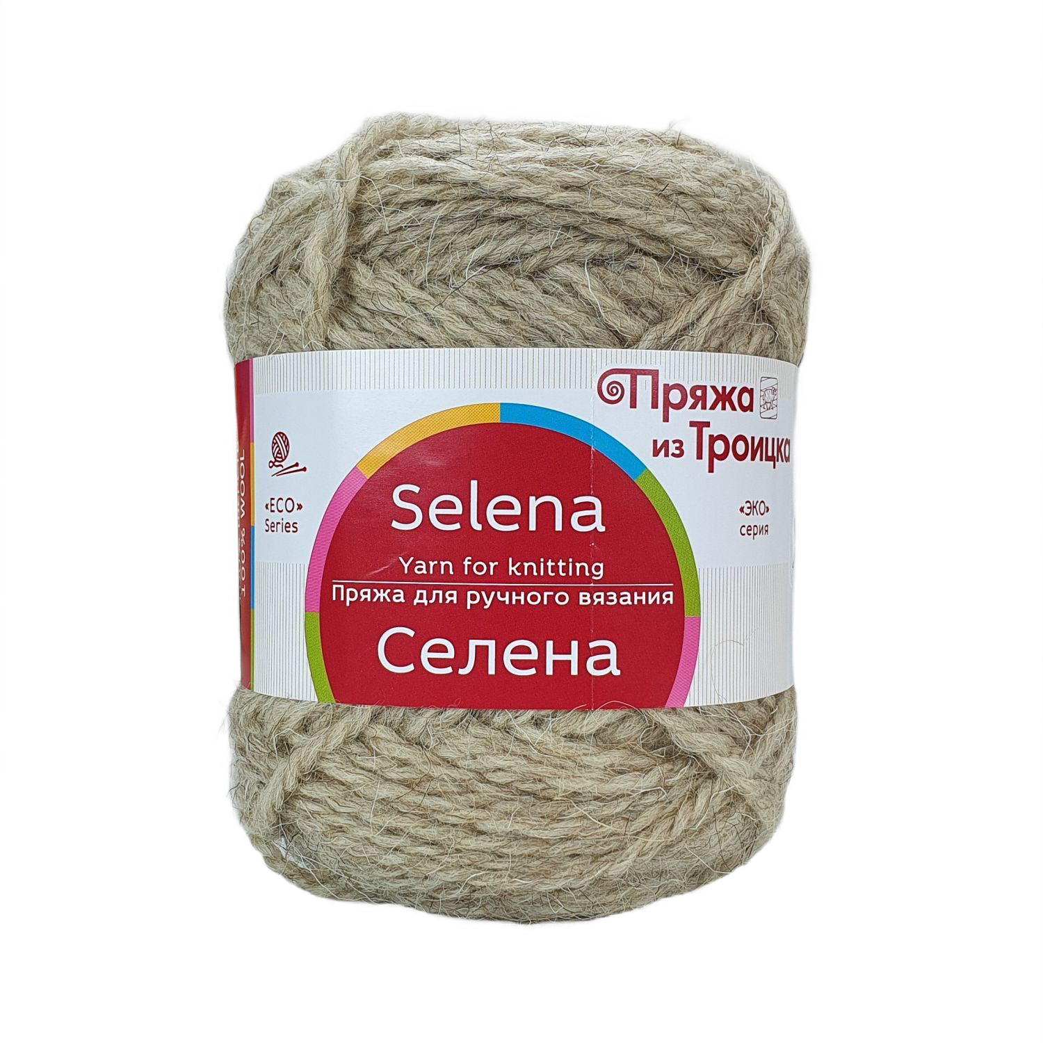 Пряжа для вязания из Троицка Селена 5 мотков (160 м, 100 гр), цвет 530 светлый натуральный