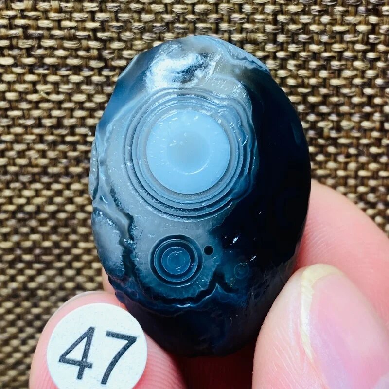 Агат Pinhan черный, 34 мм, 15 г, 47
