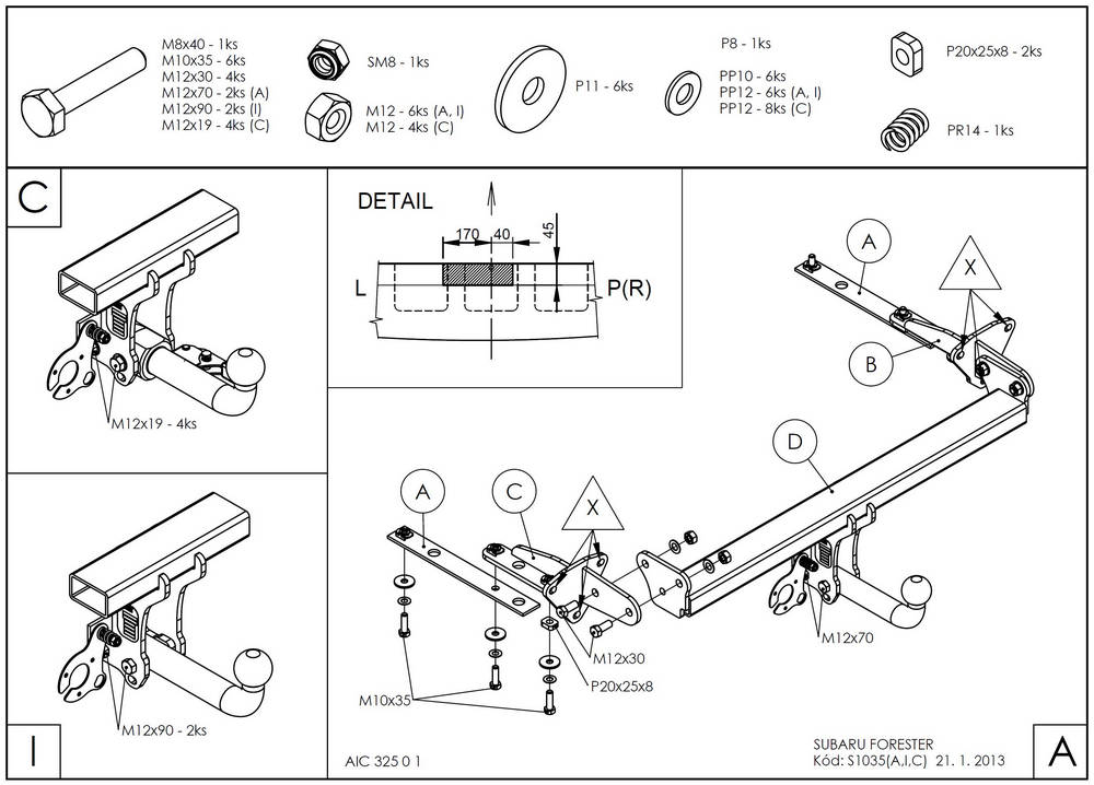 Фаркоп оцинкованный GALIA S103C
