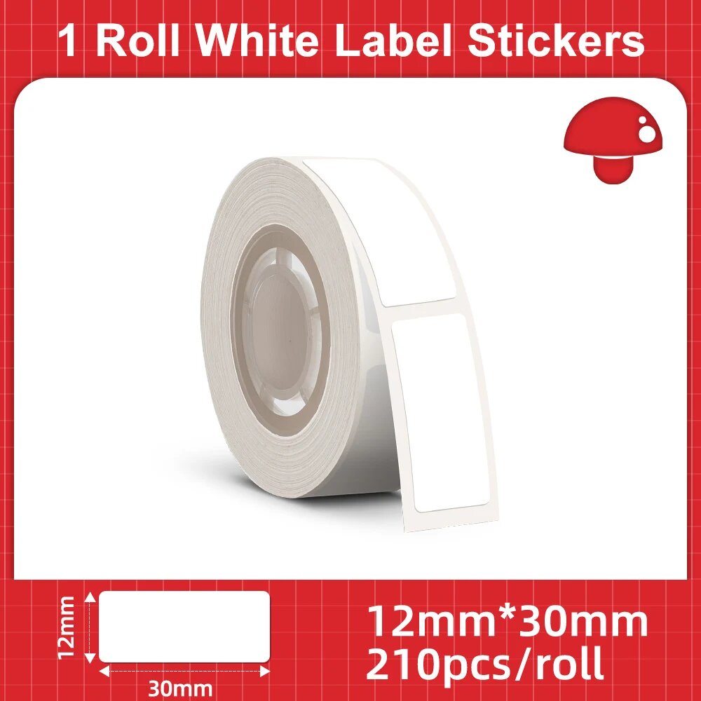 1 roll White Label Stickers 12mm*30mm 210pcs/roll
