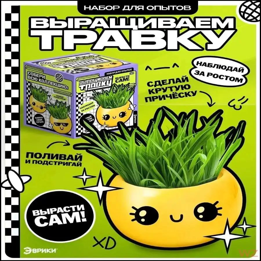 Выращиваем травку, детский набор для выращивания растений, набор опытов для детей