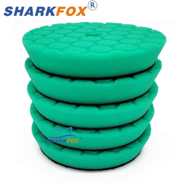 Sharkfox полировальные подушечки 6 дюймов, 5 шт, зеленые