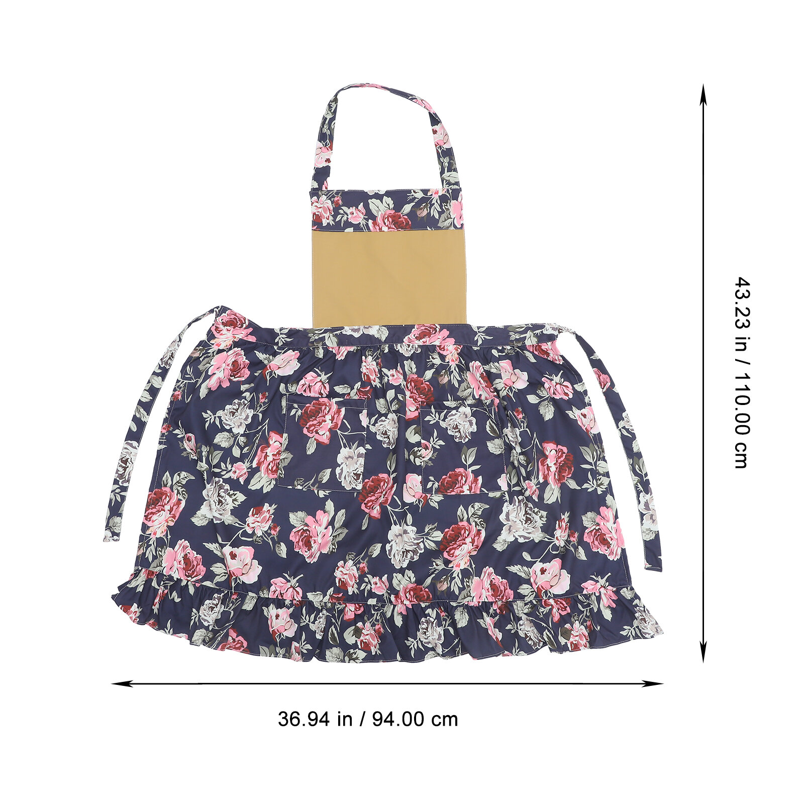 Садовый Фартук Для Женщин С Цветочным Рисунком Из Полиэстера С Двумя Карманами И Регулируемым Ремнем 0 00X0 00X0 00CM