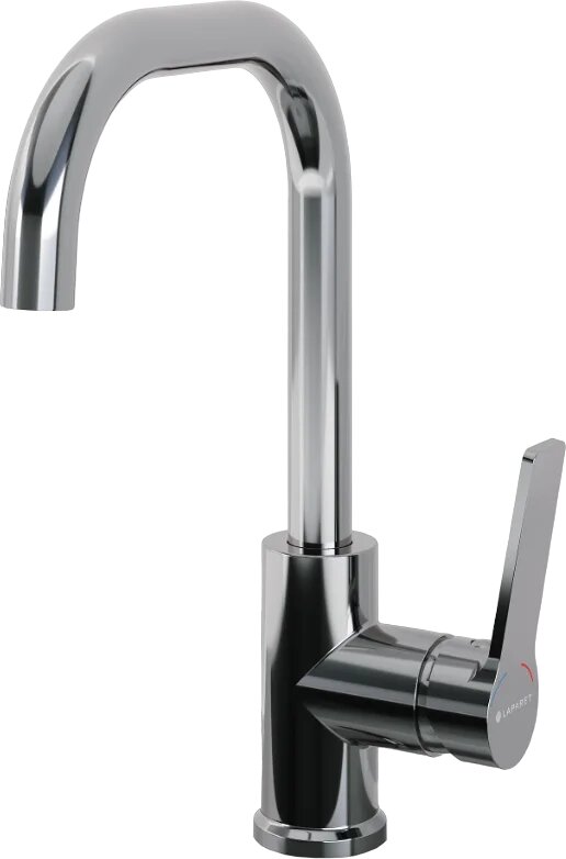 Смеситель для кухни Laparet Nobia N3063702LPT с поворотным изливом, хром, глянцевый, однорычажный, латунный, с керамическим картриджем