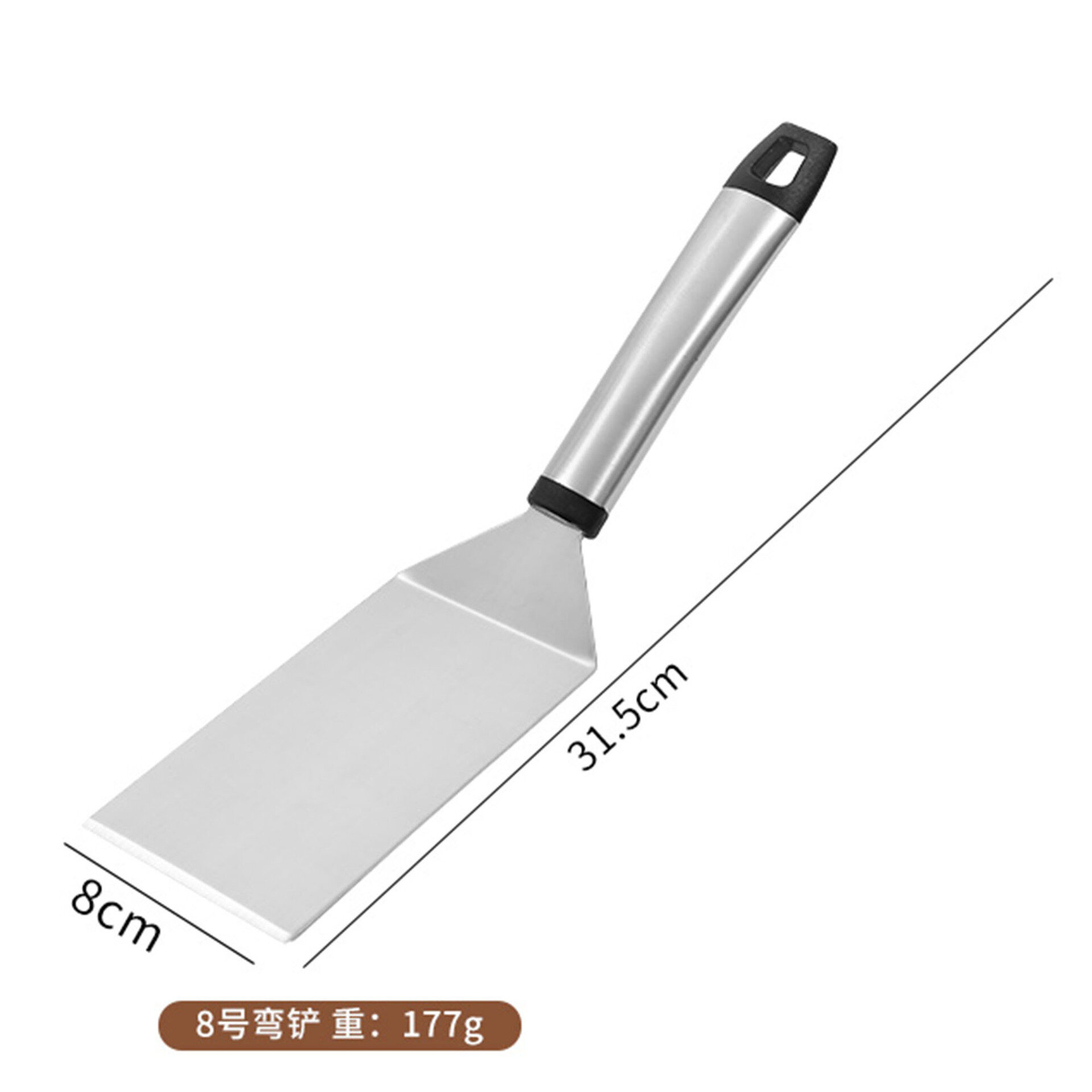 Нержавеющая сталь ручка №8 изогнутый шпатель для Teppanyaki стейка блинов пиццы кухонный плоский поворотник