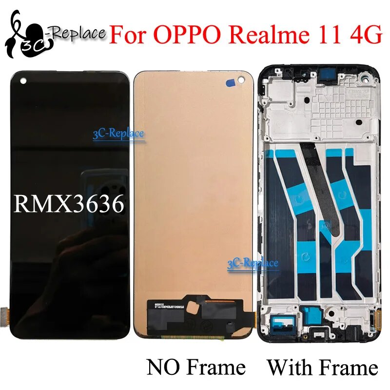 OLED/TFT черный 6,4-дюймовый дисплей для OPPO Realme 11 4G RMX3636, сенсорный экран, TFT With Frame