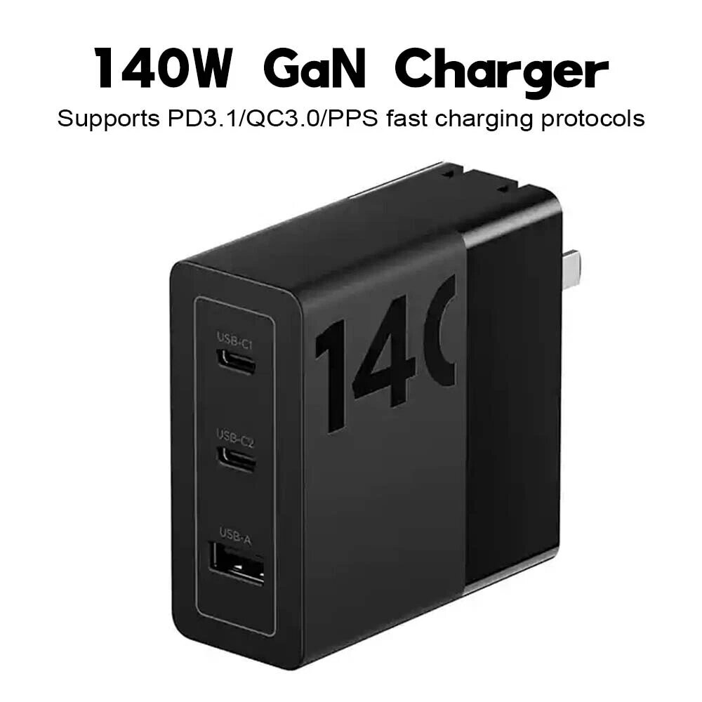 Lenovo thinkplus 140W GaN зарядное устройство с 3 портами USB Type-C PD быстрая зарядка