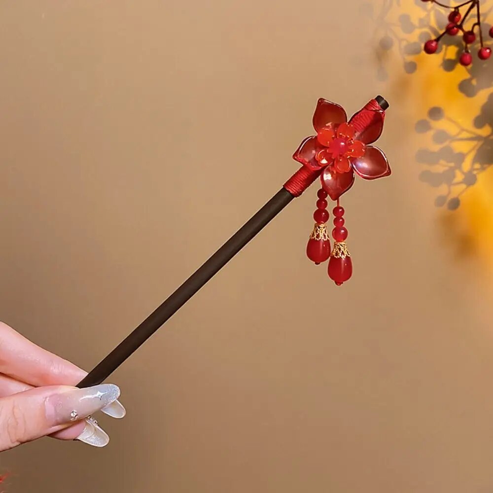 Красная палочка для волос Hanfu, Цвет: B