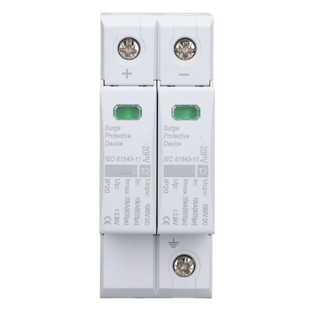 УЗИП солнечный 2P 1020кА 35мм DIN 1000VDC 35MM