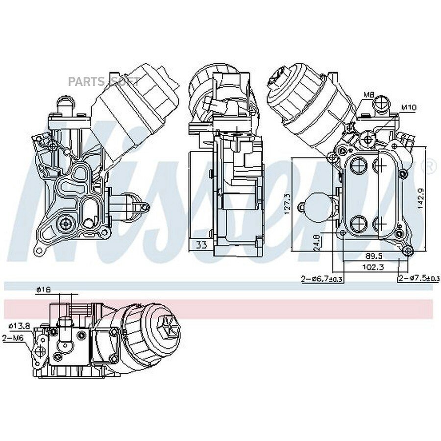 91355, Радиатор масляный от официального дистрибьютора, NISSENS, артикул 91355