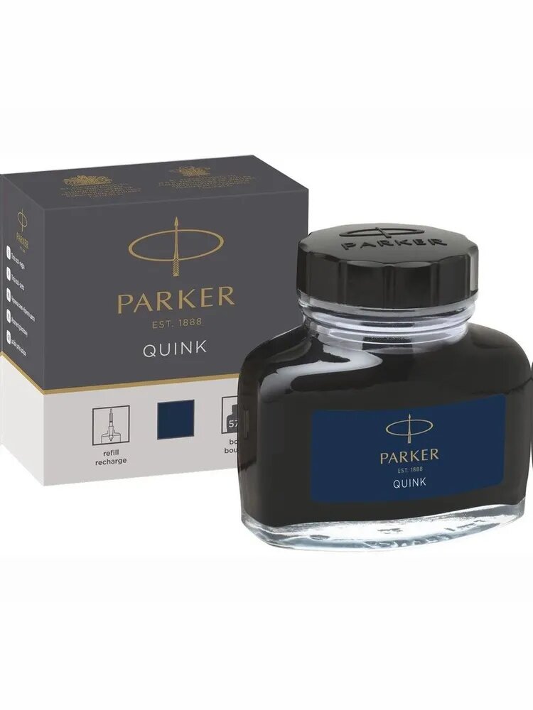 Parker Чернила для перьевых ручек Quink, 57мл, цвет сине-черный (Blue-Black)