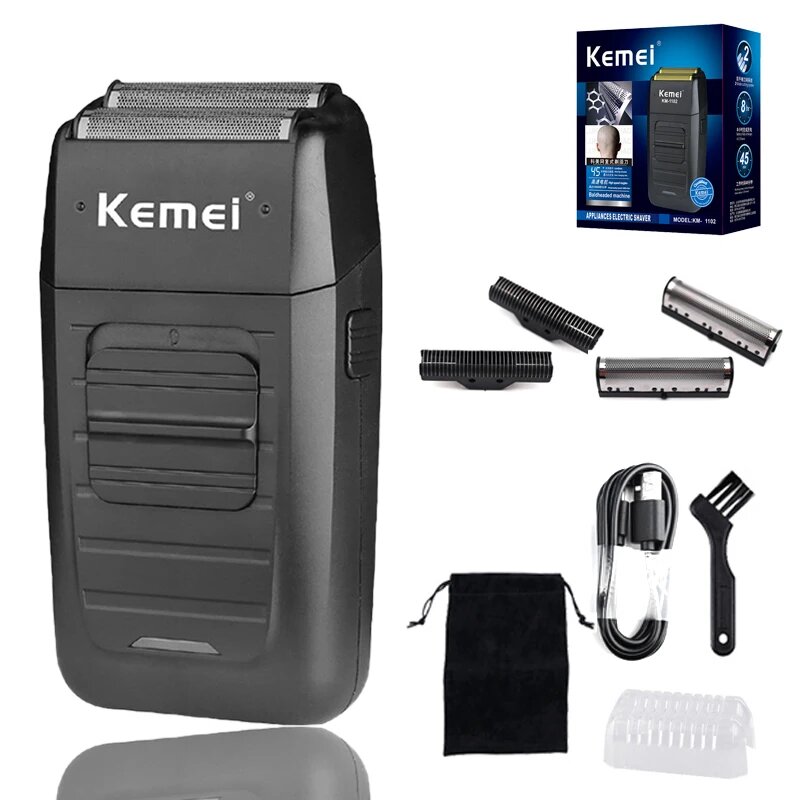Kemei KM-1102 Триммер для бороды KM-1102-BladeNet-Box1