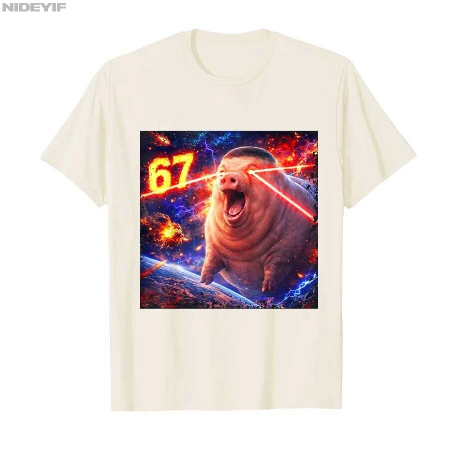 Футболка John Pork Fade Pig Haircut 67 Six Seven Brainrot Meme L, Z2496-3KAQI