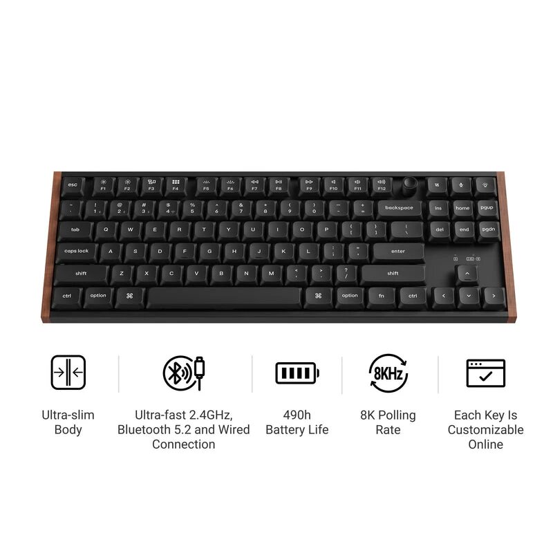 Беспроводная механическая клавиатура Keychron K1 Ultra 8K Milk POM Brown