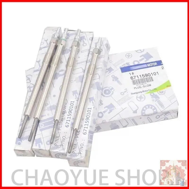 Свеча накаливания 6711590101, 4 шт. для Actyon, Rexton, Actyon Sport