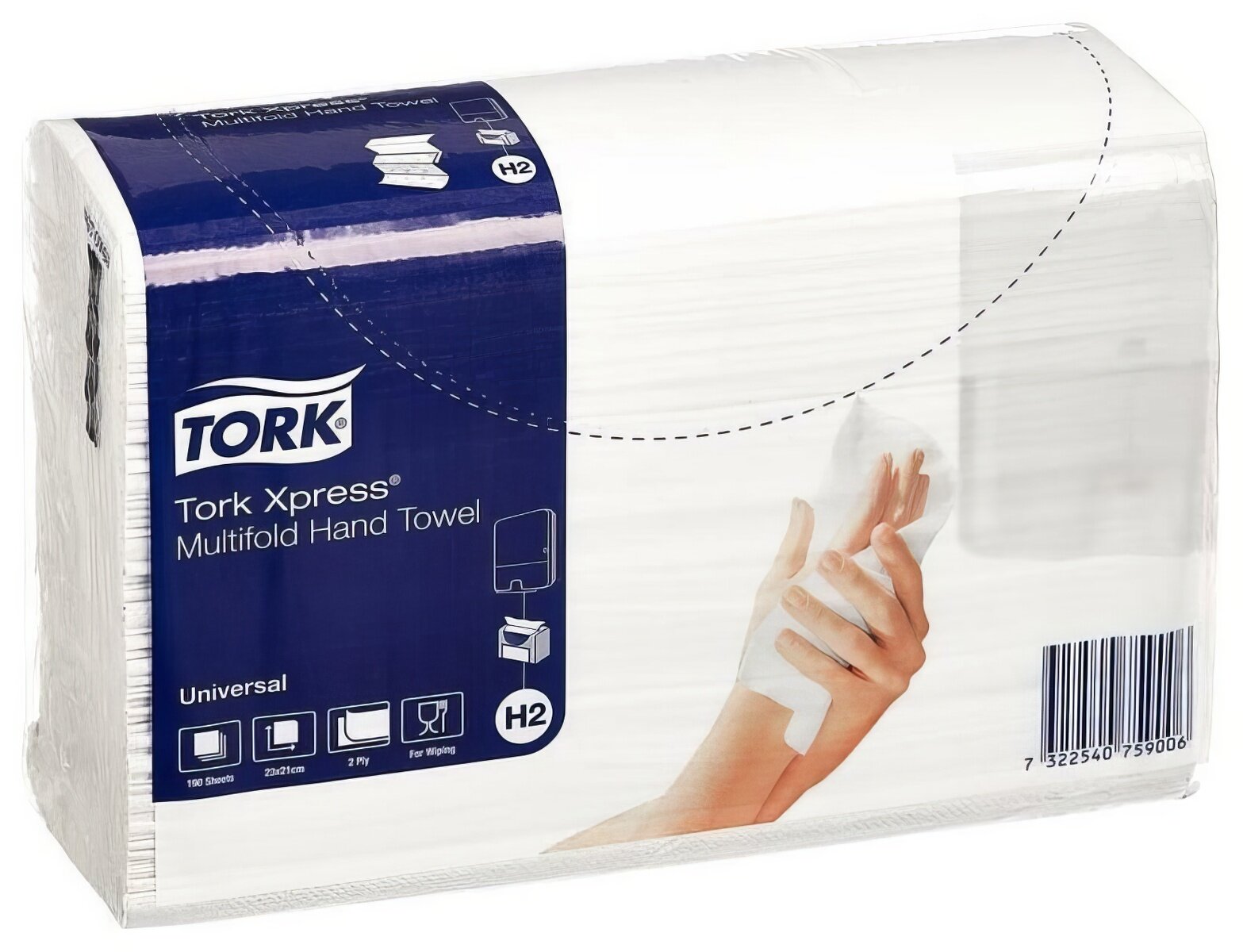 Бумажные полотенца TORK 190шт Universal 2-слойное натуральный 234x213 см Multifold 471103 127070