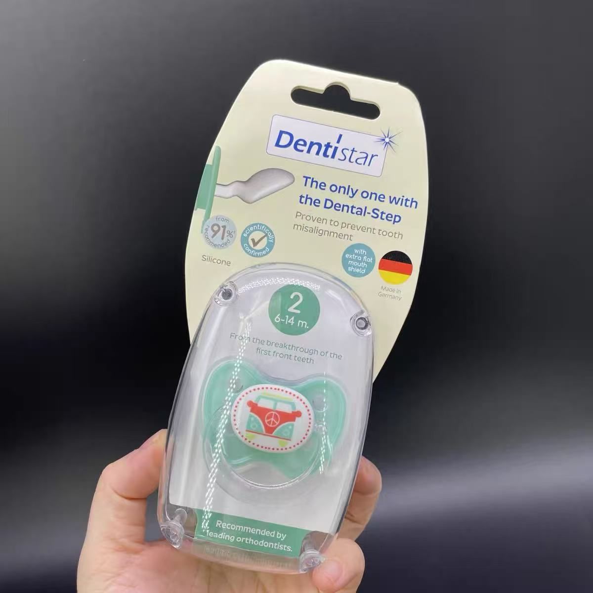 Пустышка Dentistar классической формы из латекса для детей 0-6 месяцев, унисекс, без бисфенола A