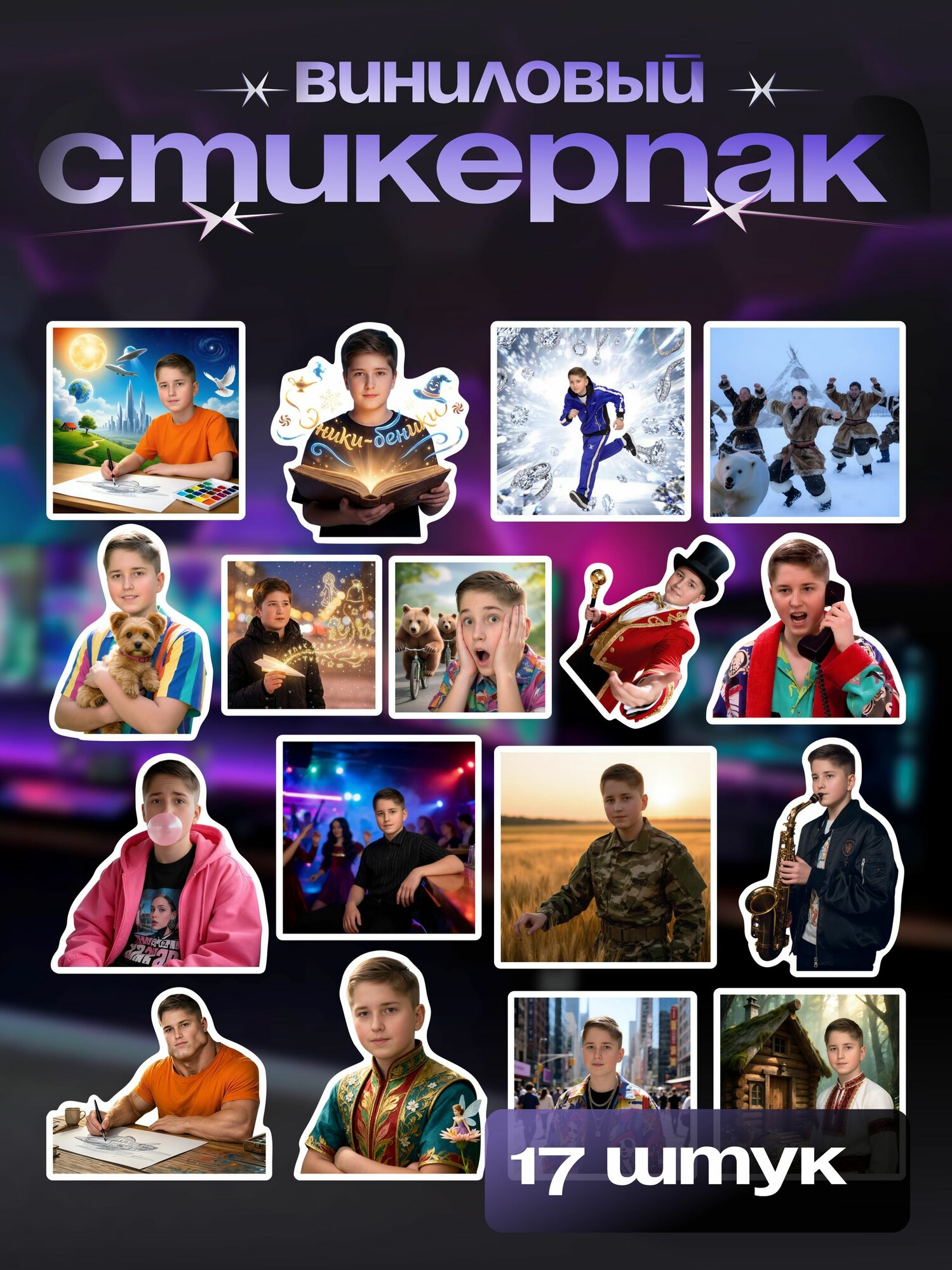 Стикерпак набор наклеек Толя Саммер Toly Summer
