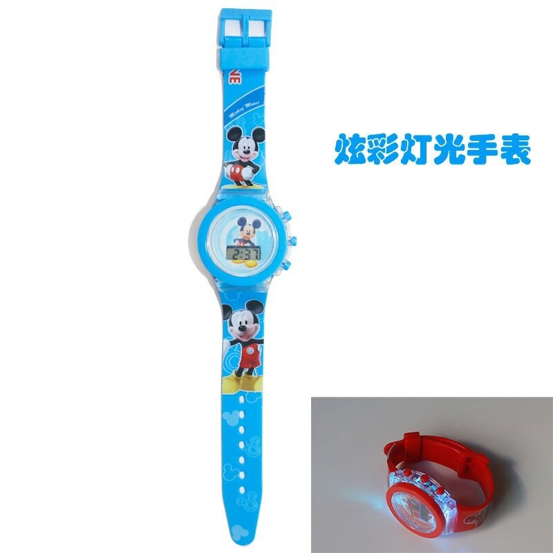 Детские электронные часы-игрушка с LED подсветкой и часами, дизайнMickey Mouse для мальчиков и девочек