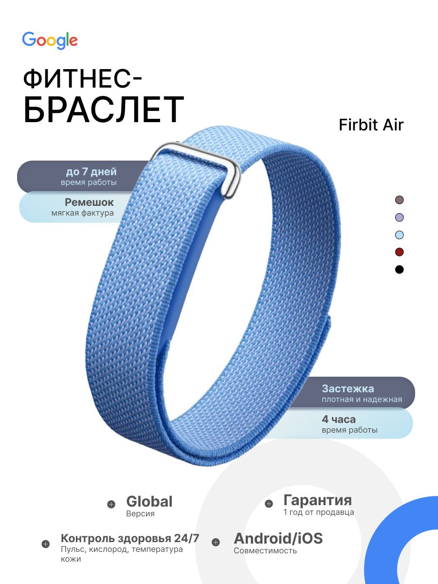Фитнес-браслет Google Fitbit Air, Global, 5 ATM, Лавандовый (Lavender)