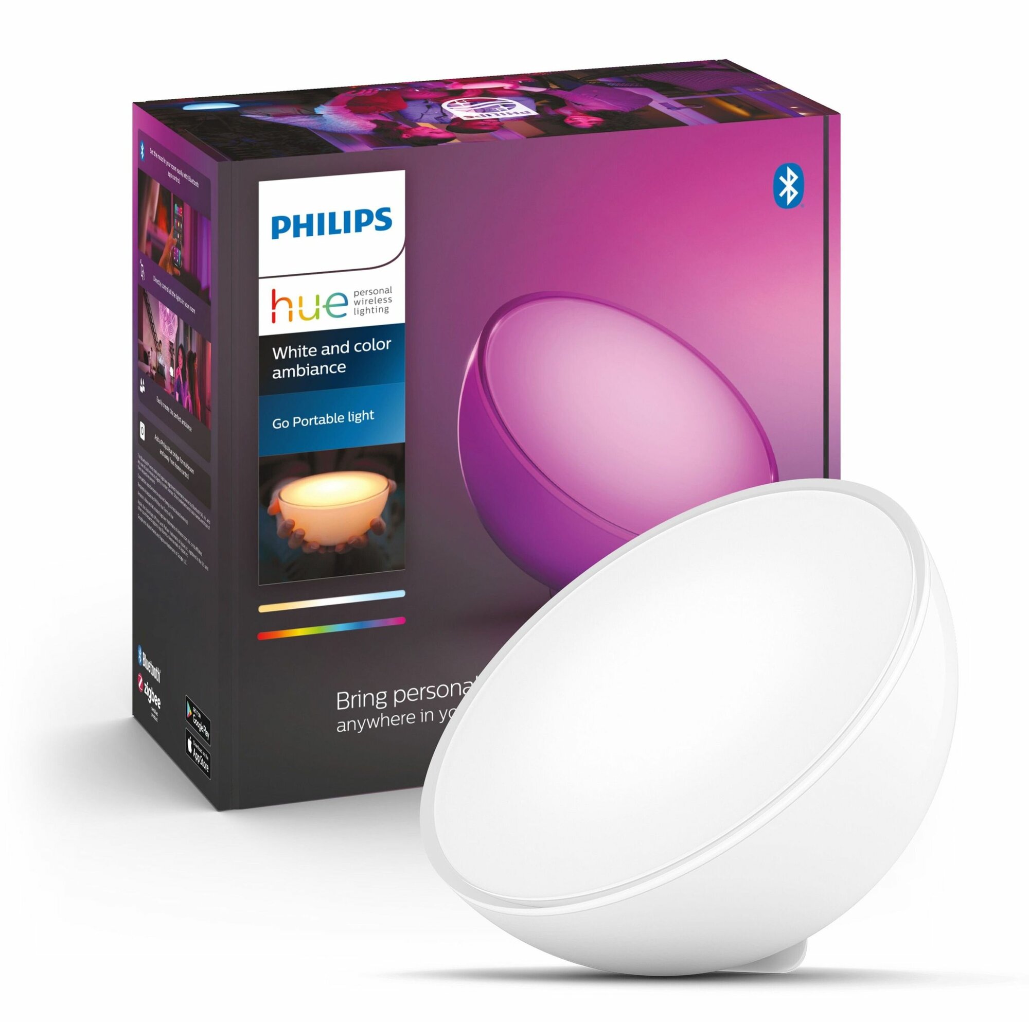 Настольная лампа PHILIPS HUE Go Bluetooth Smart Table Lamp, белая