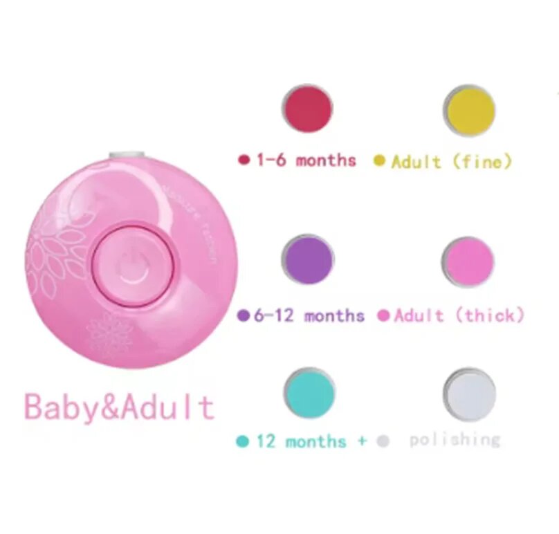 Детский электрический триммер для ногтей RPXBGUCKARHG Pink 6 grind heads