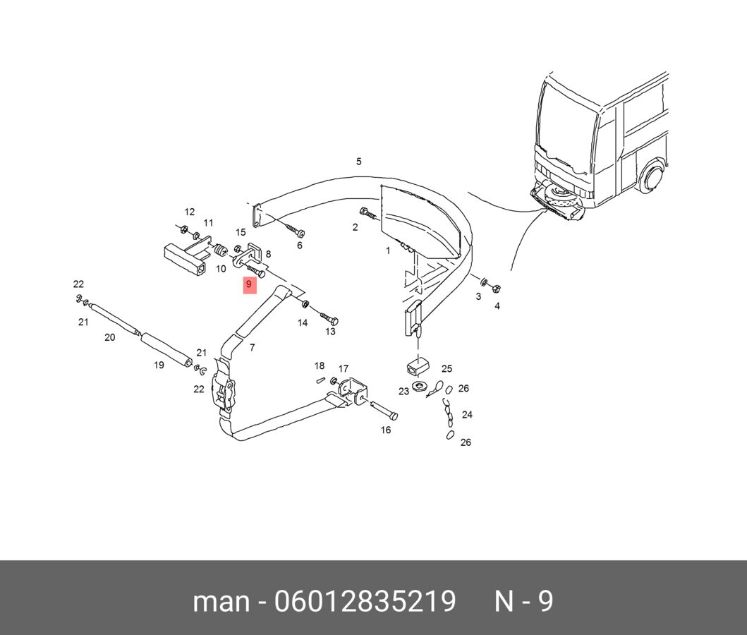 Винт с 6-гранной головкой m10x40-8.8-man (MAN 06012835219)