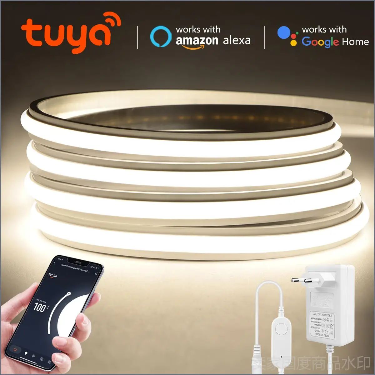 Tuya Smart Светодиодная лента 9 Вт, IP65, Нейтральный белый, 1 шт