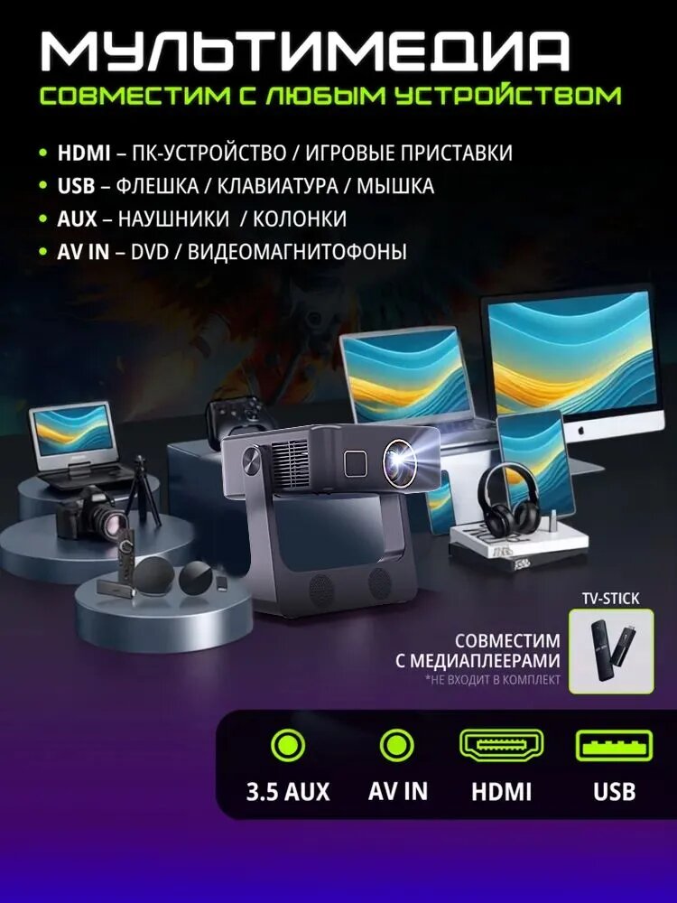 Проектор, 1LCD, белый — фото 1