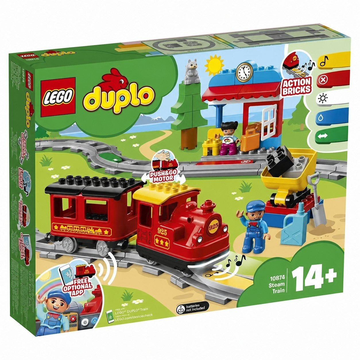 Конструктор LEGO DUPLO Town 10874 Поезд на паровой тяге, 59 дет.