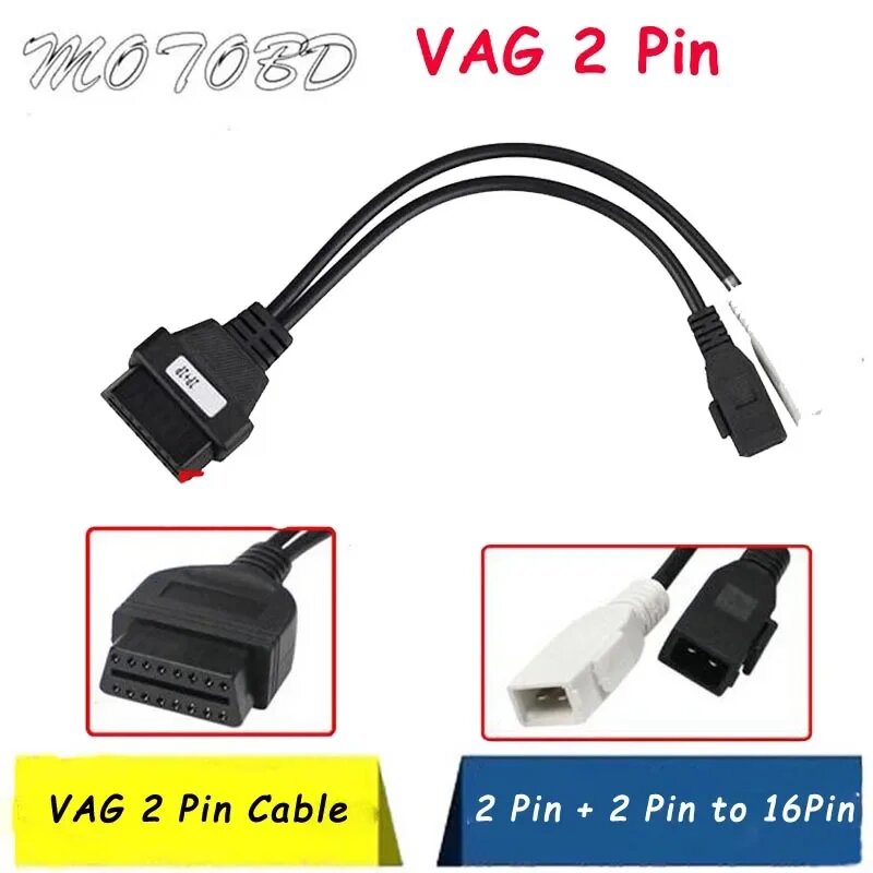 Новый OBD OBDII 2+2 для VAG 2x2 2+2–16-контактный OBD 2 автомобильный диагностический кабель 16-контактный OBD2 Vag kkl obdii сканер инструменты COM Male