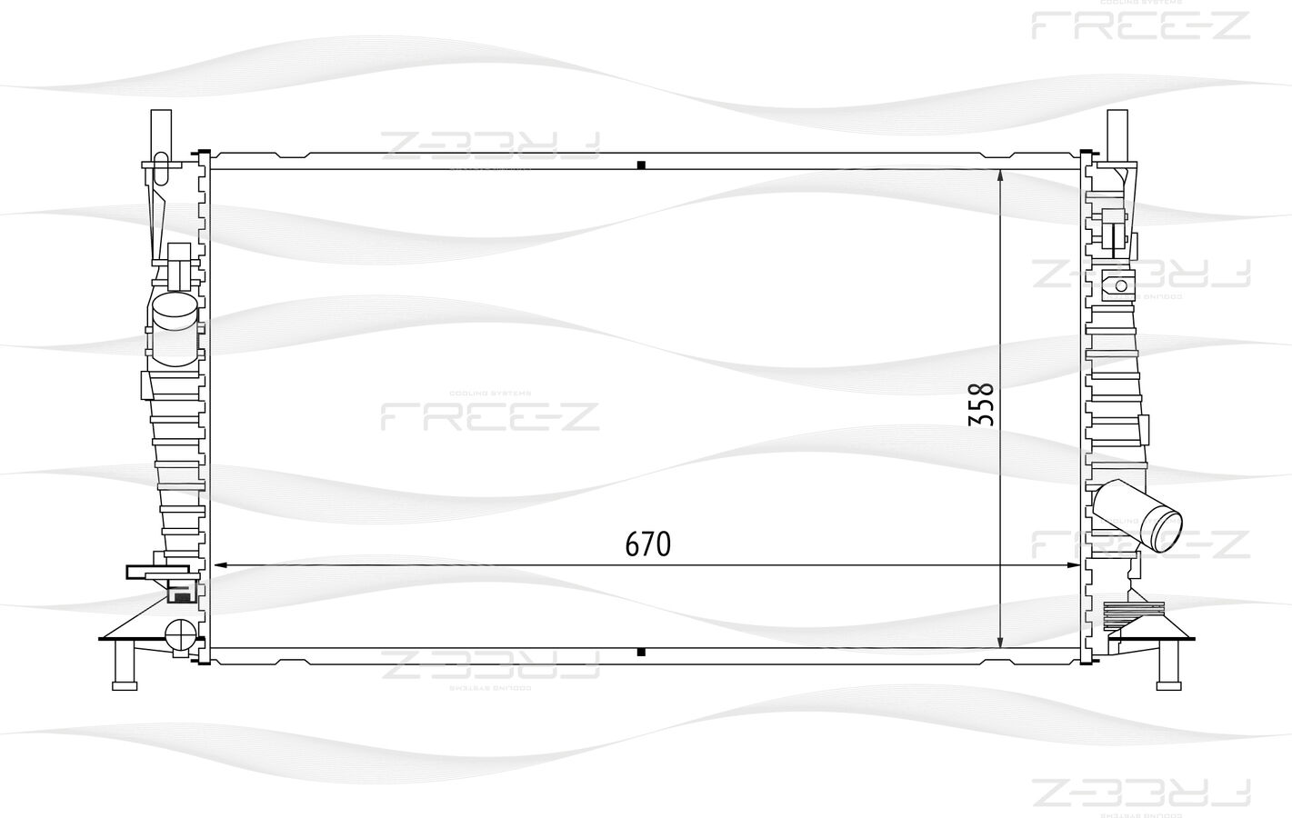 Радиатор ford focus, c-max 03 >/ mazda 3 03 >/ volvo s40, v50 04 > (FREE-Z KK0146)
