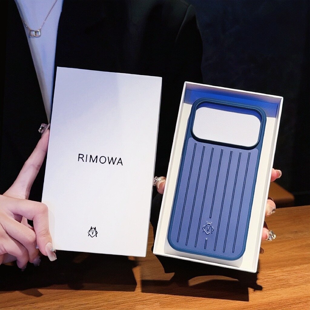Магнитный чехол для iPhone 14-18 Pro в стиле RIMOWA с текстурой чемодана Цвет：Магнитный синийСовместимая модель：iPhone