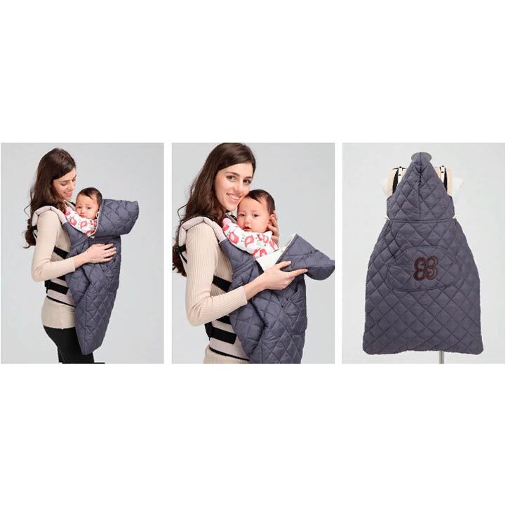 Теплая накидка на хипсит, эргорюкзак, коляску Sinbii Warmer pocket classic, темно-серая