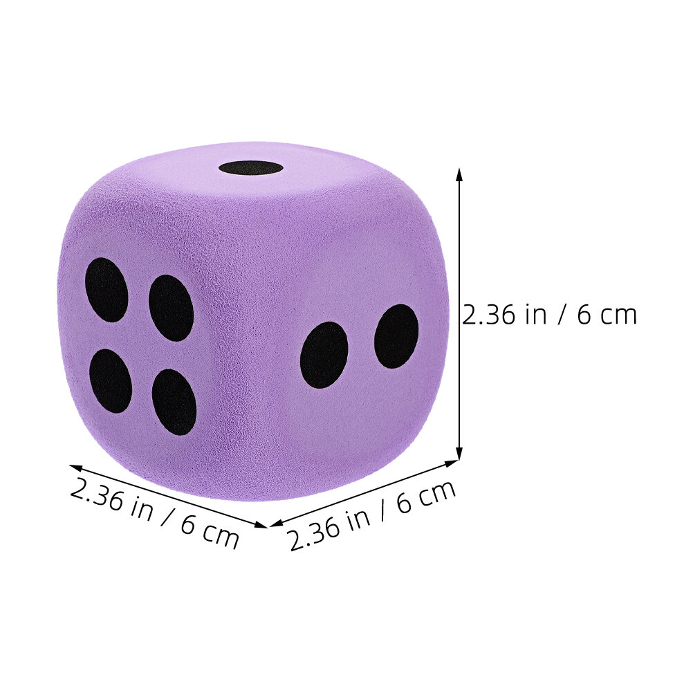 Кубик Из Пены Размером 6.00X6.00X6.00Cm Фиолетовый Для Игр И Обучения В Доме И Классе