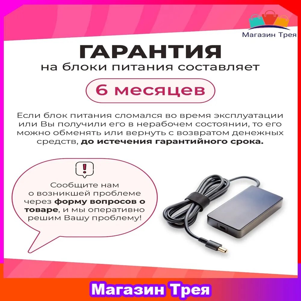 Блок питания для ноутбука Lenovo 135W 20V 6.75A с сетевым кабелем — фото 1
