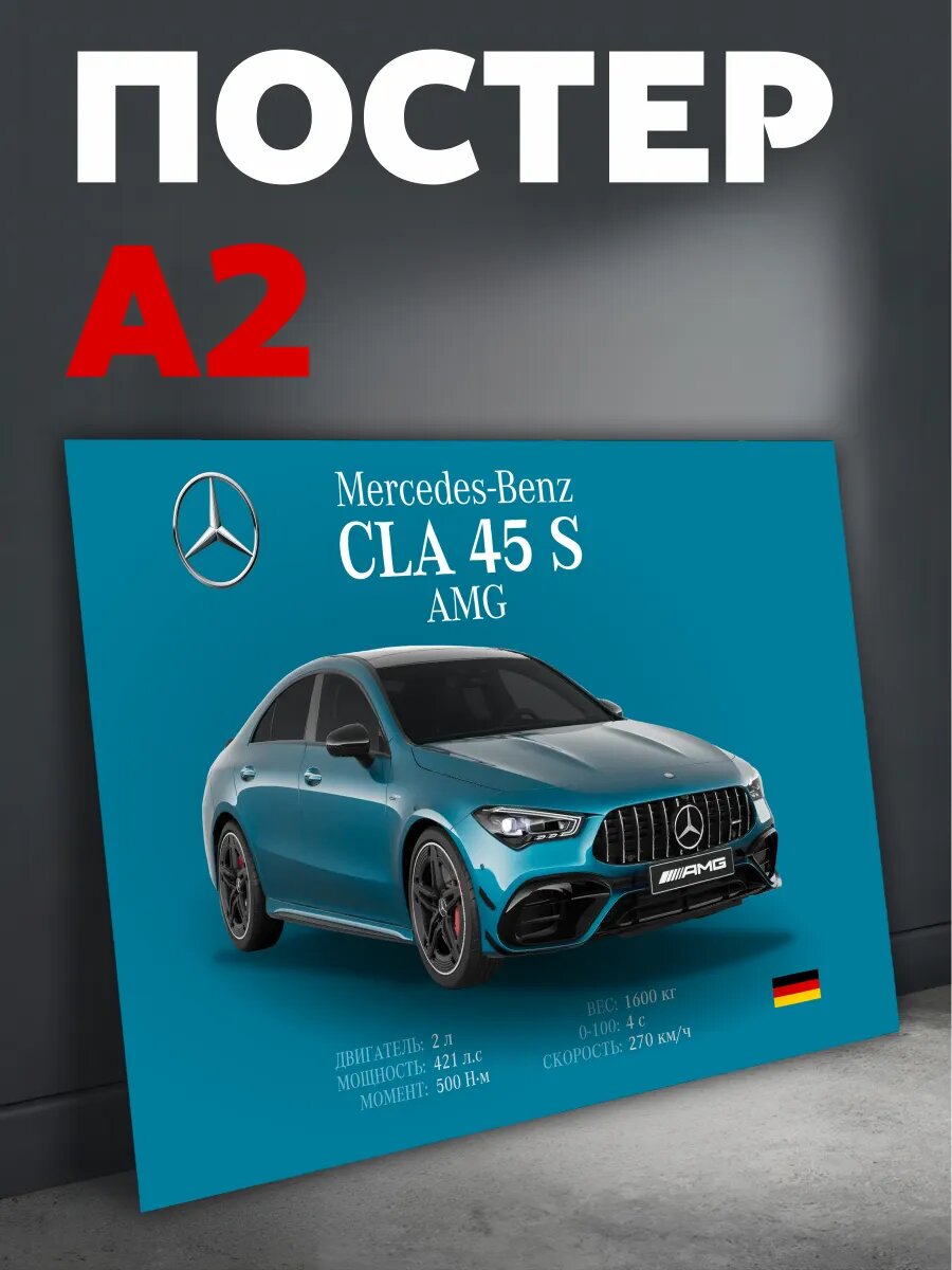 Постер на стену Mercedes-Benz CLA 45 S AMG плакат А2